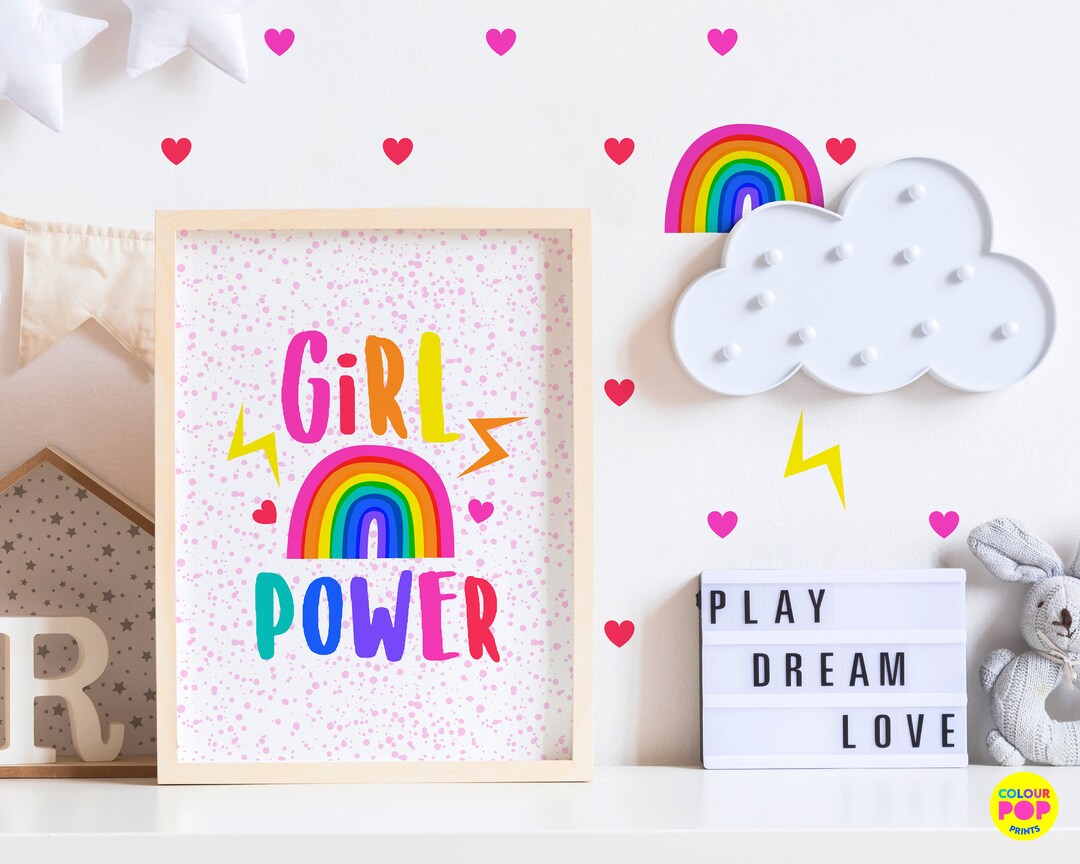 Girl Power Rainbow Print Girl Power Wall Art Girl Power - Etsy Singapore