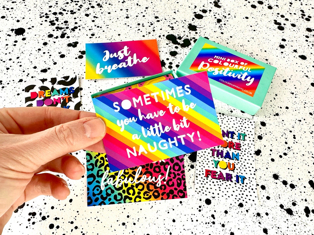 Rainbow Affirmation Cards: Mini Box of Positivity - Mental Health Gift ...