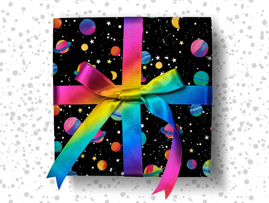 Outer Space Wrapping Paper | Colourful Planets Kids Present Wrap ...