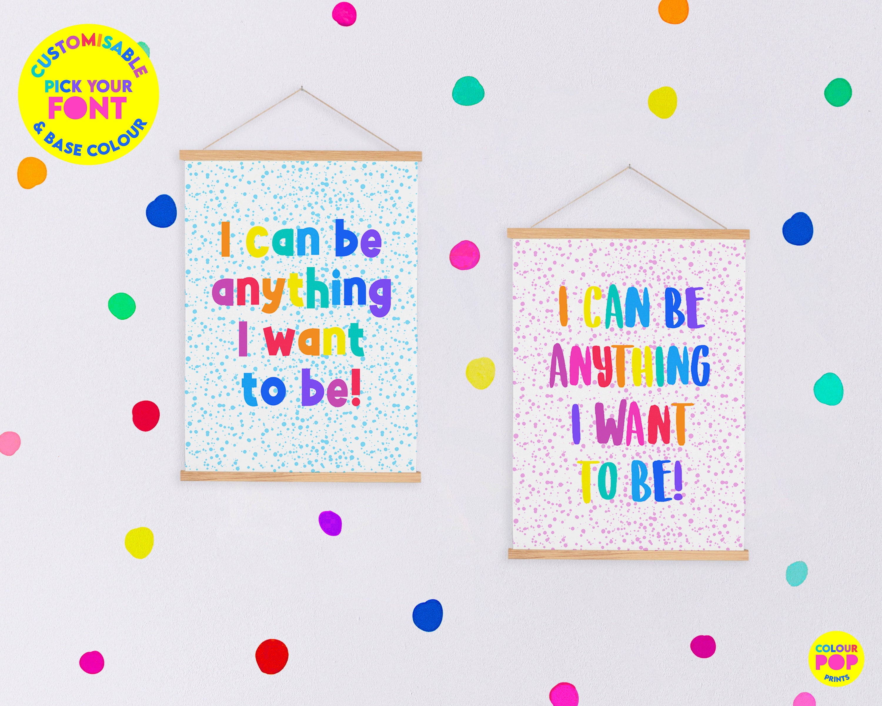 I Can Be Anything I Want To Be Inspirational Print Rainbow | Etsy