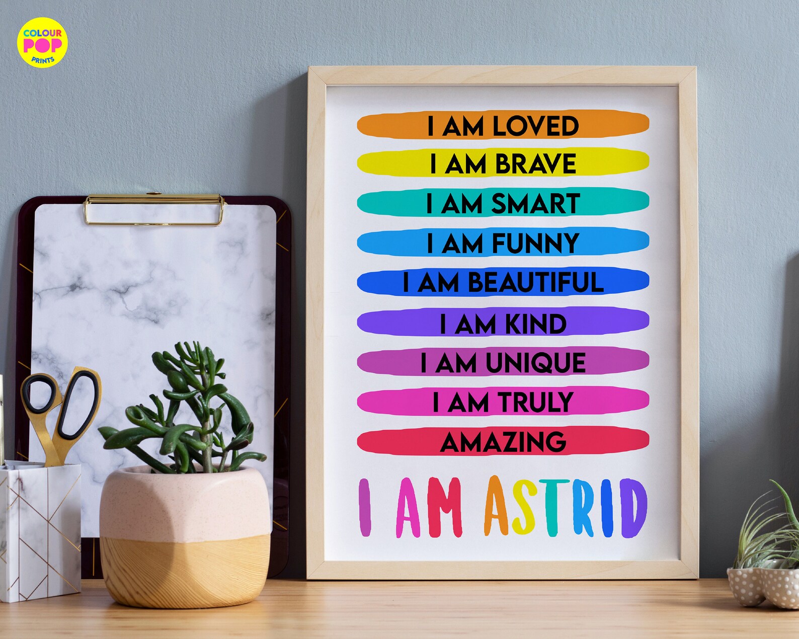 Personalised Name Affirmation Print: Rainbow Typography, Teen Gift - Etsy