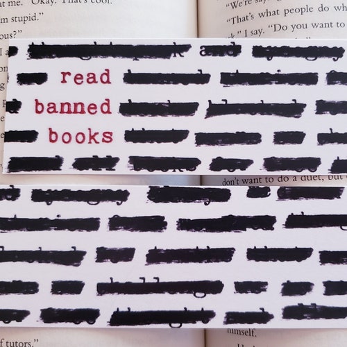Read Banned Books Bookmark Anti Censorship Librarian Gift for - Etsy