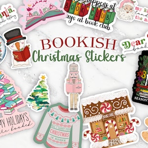 Bookish Christmas Tree Holiday Bookish Sticker Merry Bookmas Sticker ...