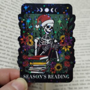 The Reader Tarot Card Sticker Spooky Books Skeleton Sticker for Reader ...
