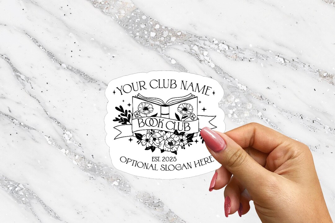 Custom Book Club Bookish Sticker Readers Bibliophile Small Book Club ...