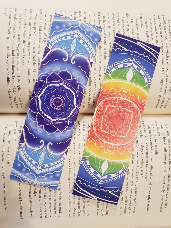 Mandala Bookmarks Beautiful Colorful Rainbow Bookmark Gift for - Etsy