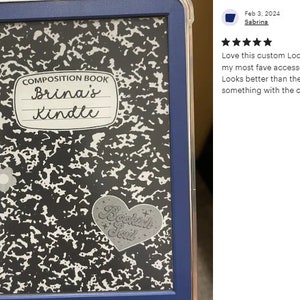 Personalized Composition Book Lock Screen for Use W Kindle Ereader ...