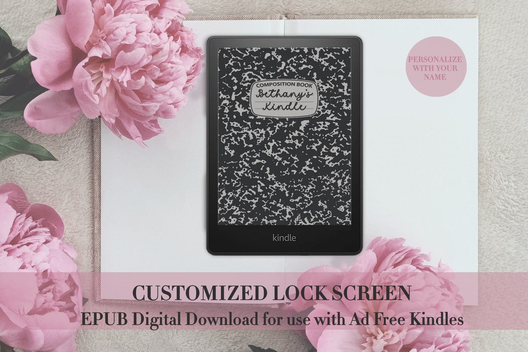 Personalized Composition Book Lock Screen for Use W Kindle Ereader ...