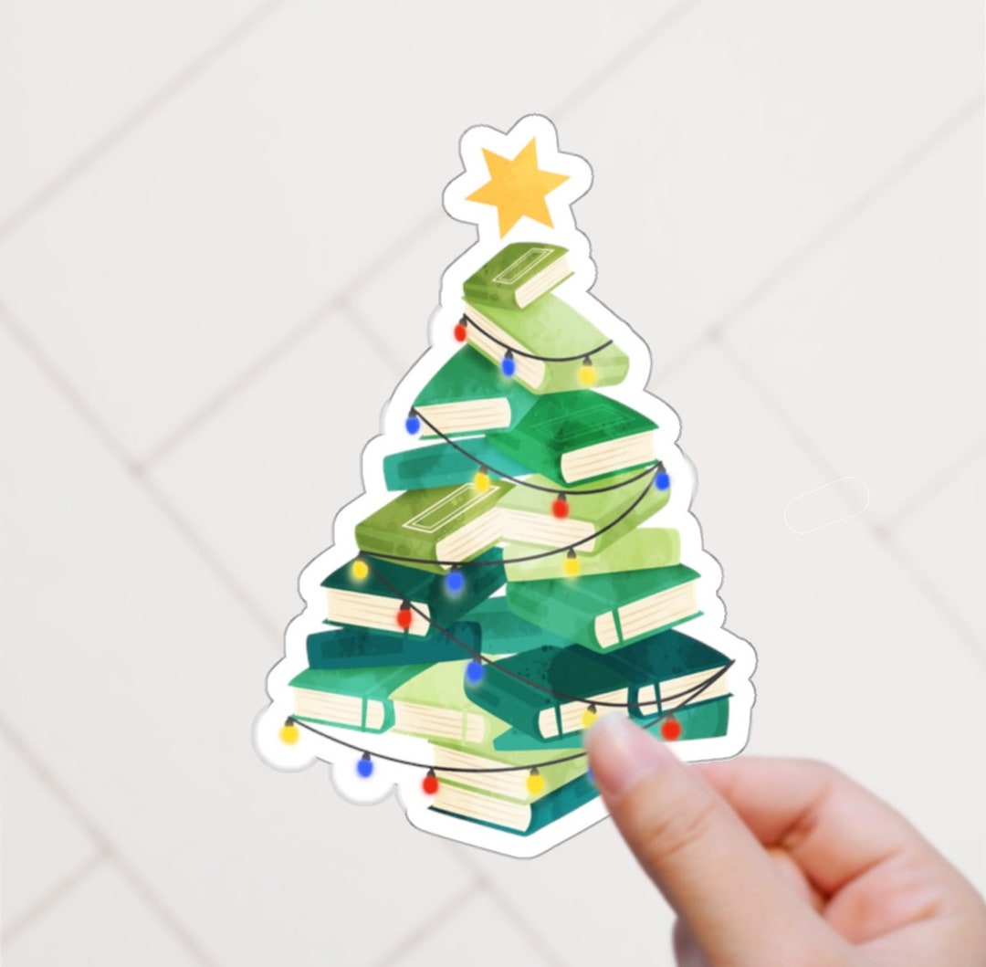 Bookish Christmas Tree Holiday Bookish Sticker Merry Bookmas Sticker ...