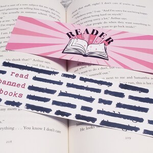 Read Banned Books Bookmark Anti Censorship Librarian Gift for Readers ...