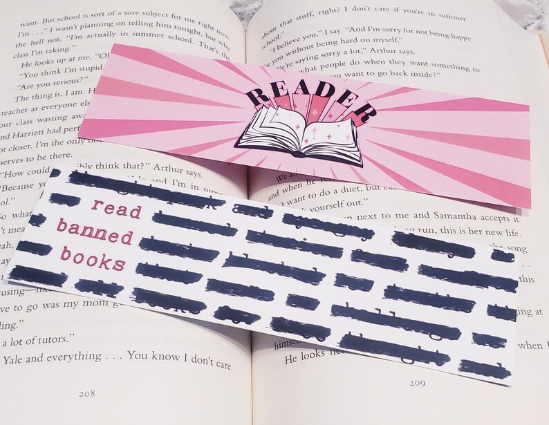 Read Banned Books Bookmark Anti Censorship Librarian Gift for - Etsy