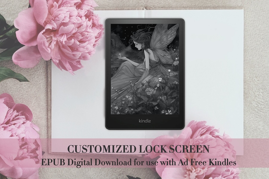 Luminous Fairy Tale Flowers Lock Screen for Use W Kindle Ereader Custom ...