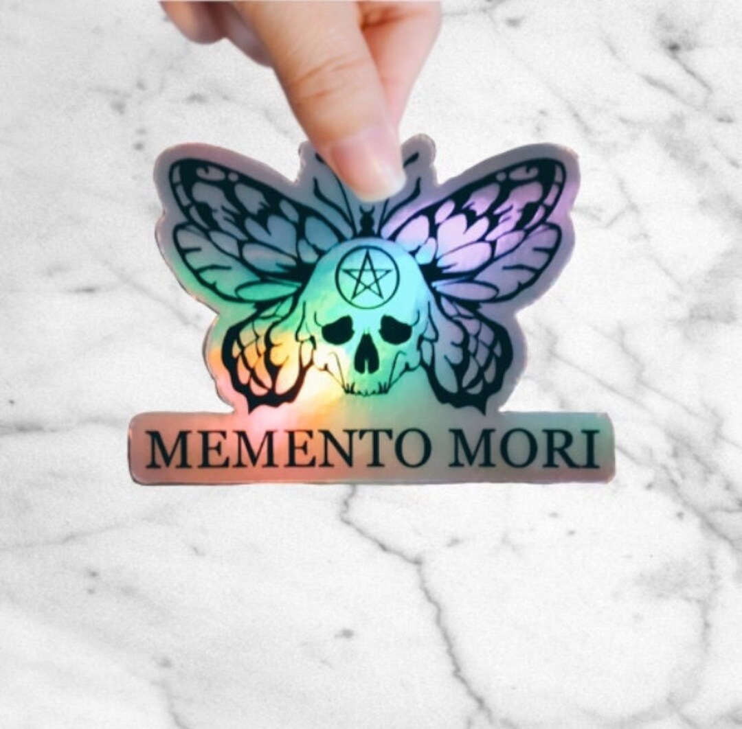 Memento Mori Holographic Sticker Moth Skull Laptop Sticker for Goth ...