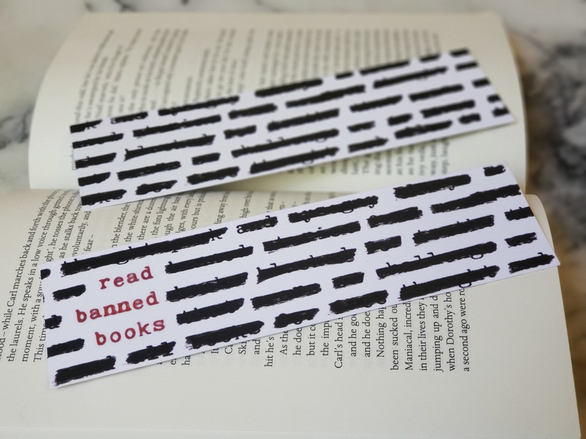 Read Banned Books Bookmark Anti Censorship Librarian Gift for - Etsy