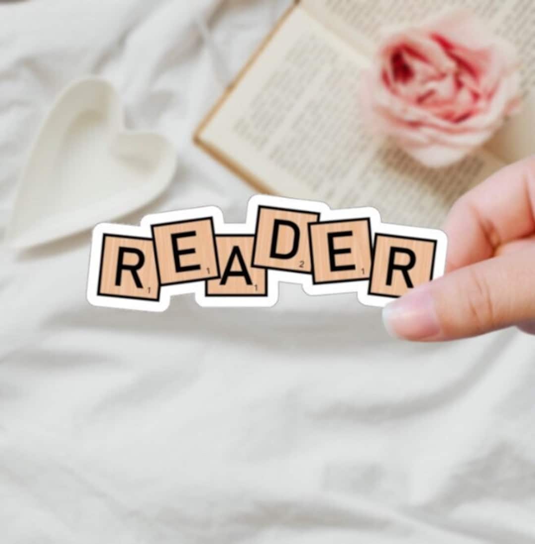 READER Letter Tile Sticker for Bibliophiles Bookish Sticker for Laptop ...
