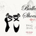 Ballet Shoes Clipart. Black and White. Ballerina Slippers. PNG. SVG. - Etsy