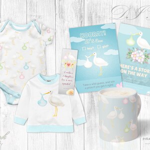Stork With Baby Clipart Baby Shower, Nursery, DIY, Digital, PNG - Etsy