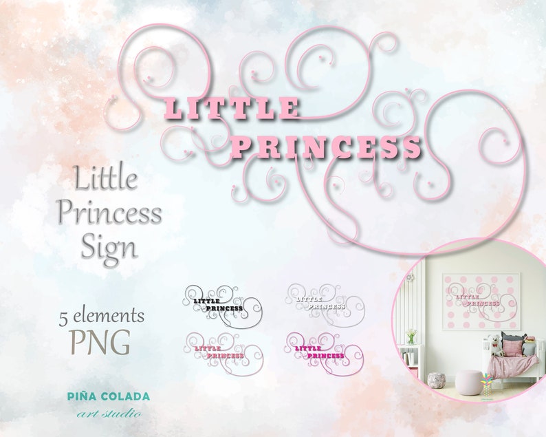 Little Princess Sign Princess Girl Clipart, Baby Girl, PNG - Etsy