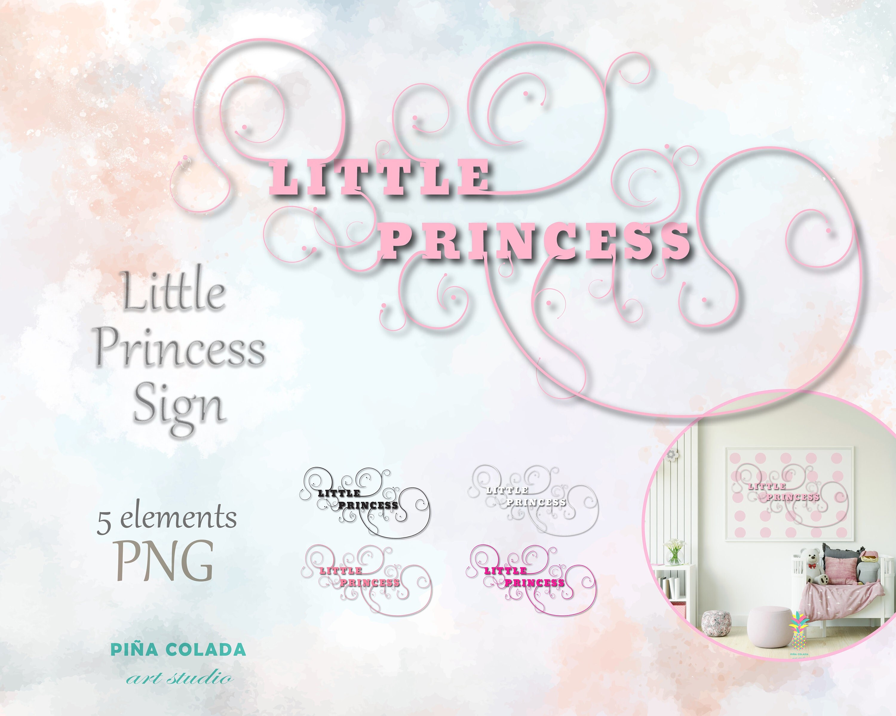 Little Princess Sign Princess Girl Clipart, Baby Girl, PNG - Etsy