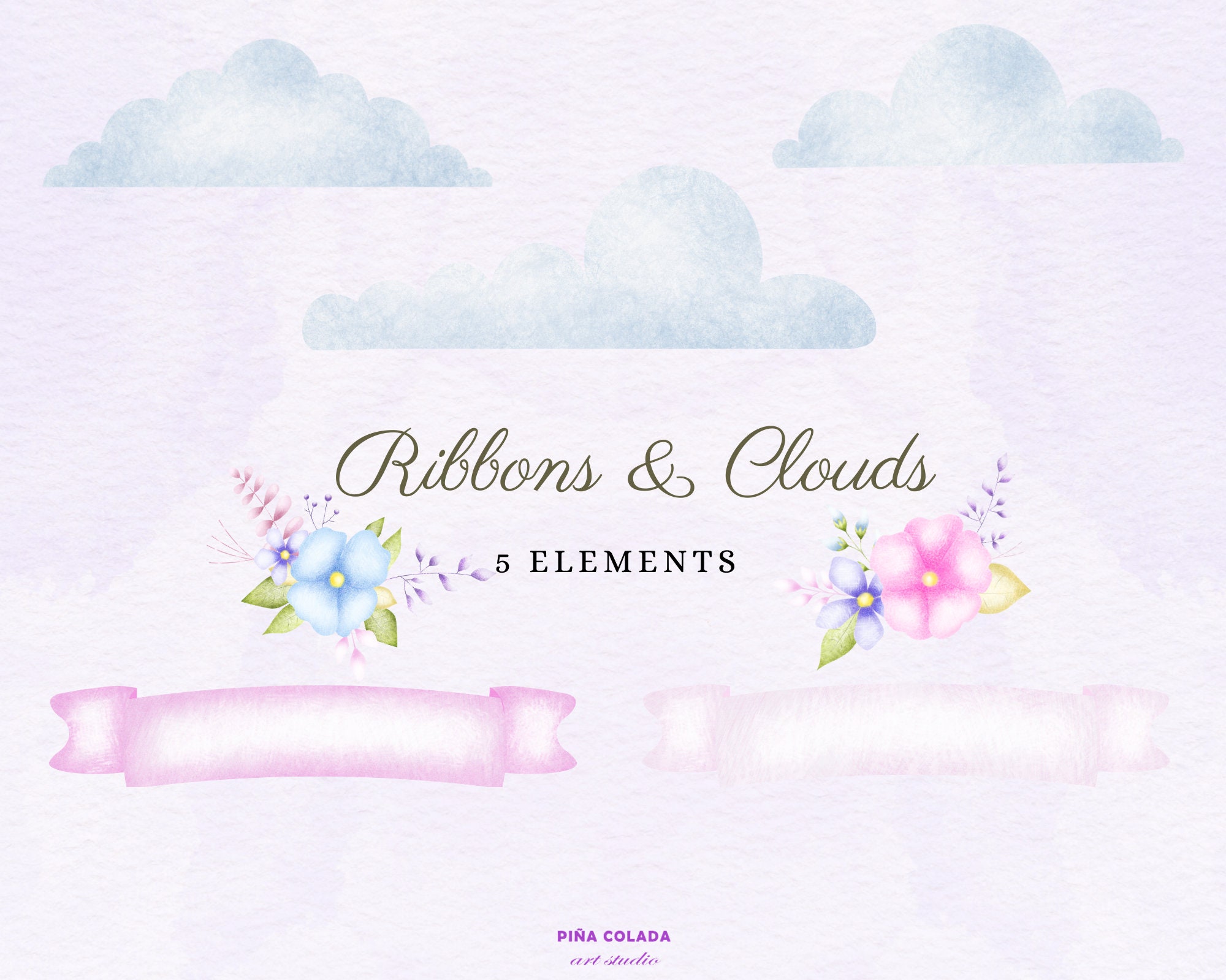 Fairytale Princess Castle Clipart, Pink, Girl, Baby, Flowers, Clouds ...