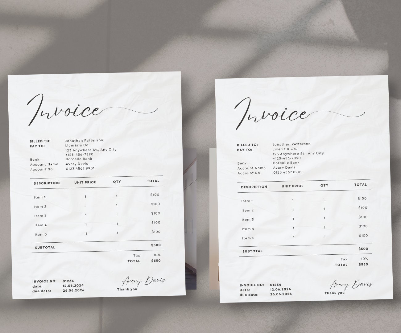 Beige Aesthetic Simple Invoice, Invoice Template Editable Small ...