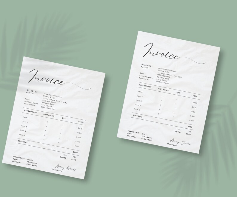 Beige Aesthetic Simple Invoice, Invoice Template Editable Small ...