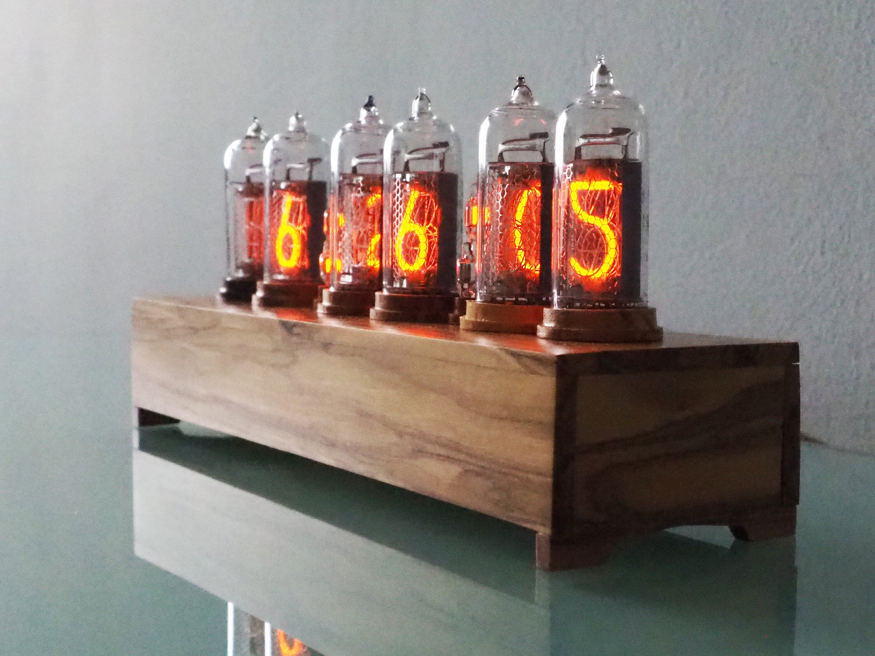 Nixie-clock IN14 IN-14 Valve Clock in Olive Wood - Etsy