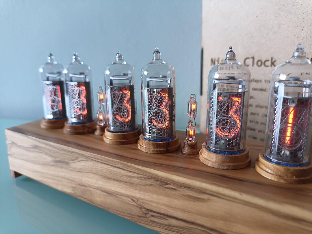 Nixie-clock IN14 IN-14 Valve Clock in Olive Wood - Etsy UK