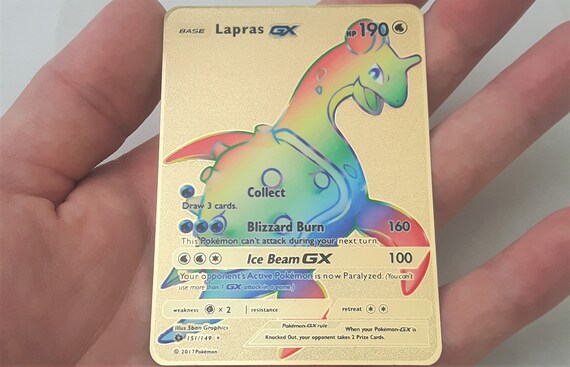 Custom Gold Metal Lapras Pokemon Card Present for Boy - Etsy Hong Kong