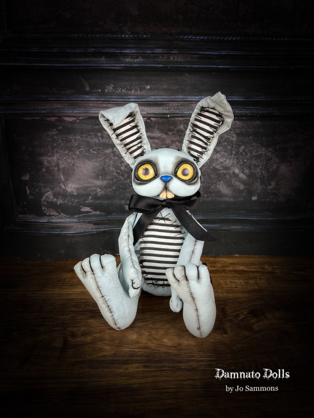 EMO BUNNY Rabbit, Plush, Easter, Pastel Goth, Creepy Cute, Art Doll ...