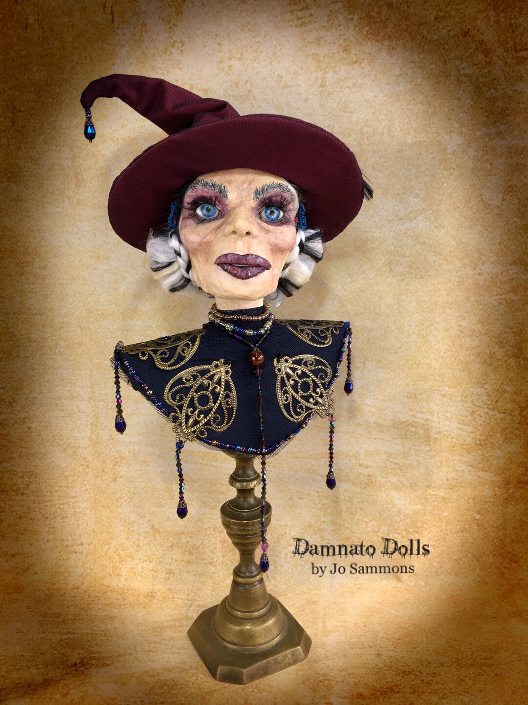 WITCH SCULPTURE Bust Halloween Papier-mâché Art Witches - Etsy