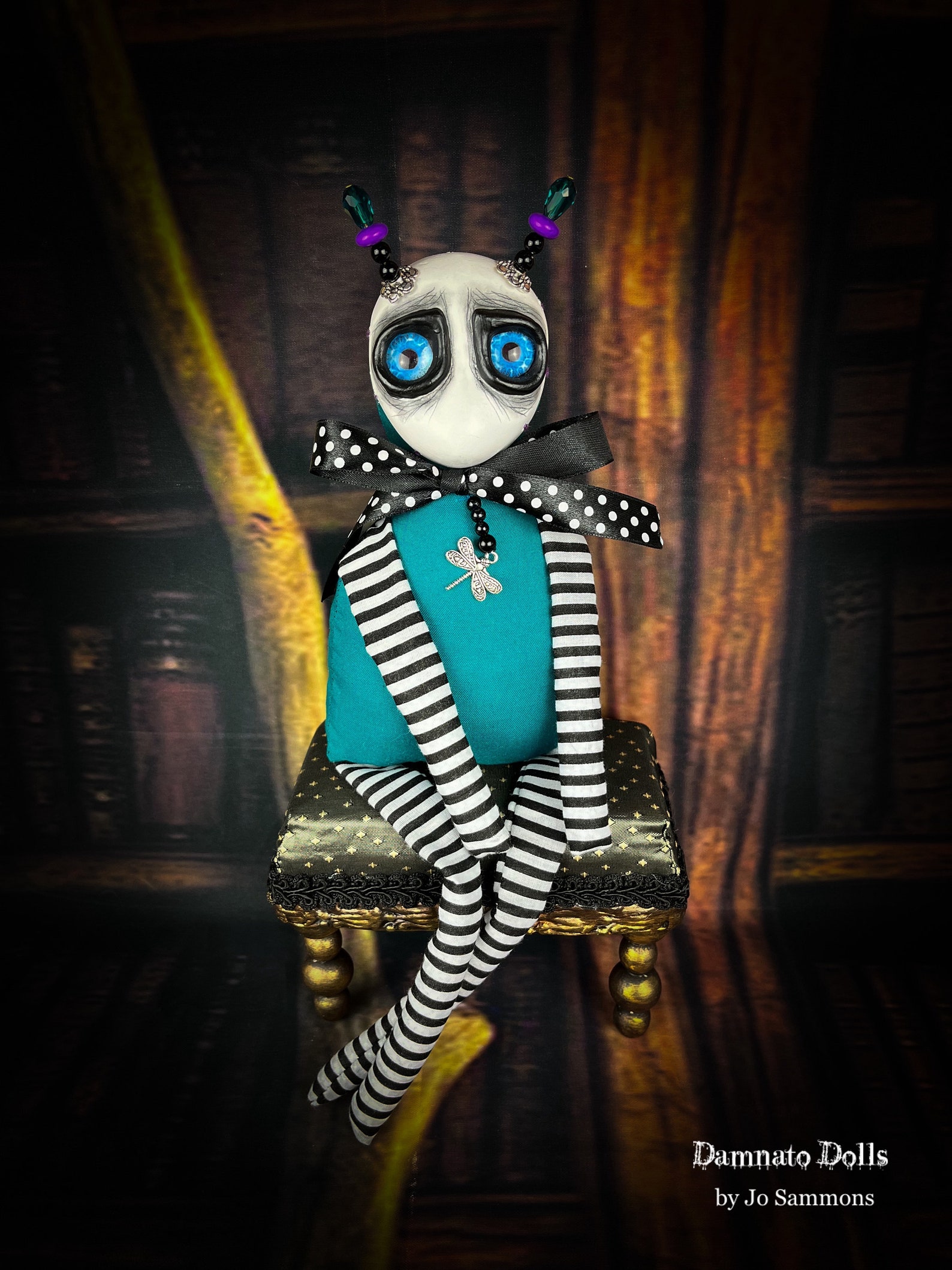 MOOGLIE OOAK Art Doll, Creepy Cute, Halloween, Plush, Clay Face, Gift ...