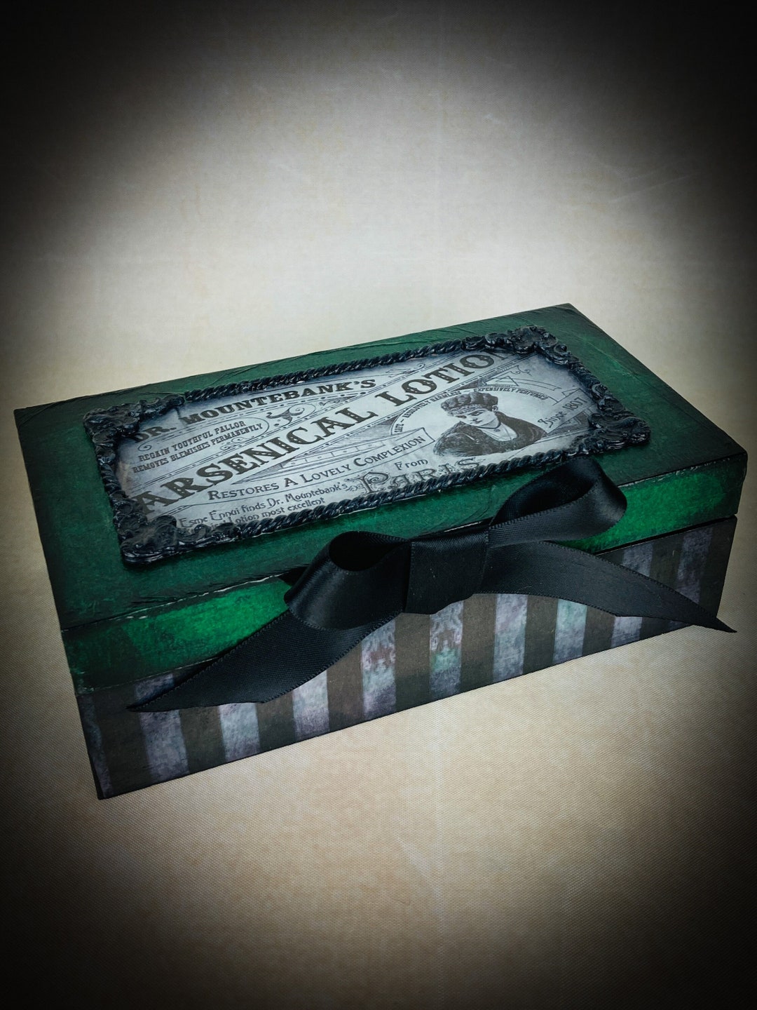 Vintage Style Decoupage Jewellery Box, Memory Box, Keepsake, Goth ...