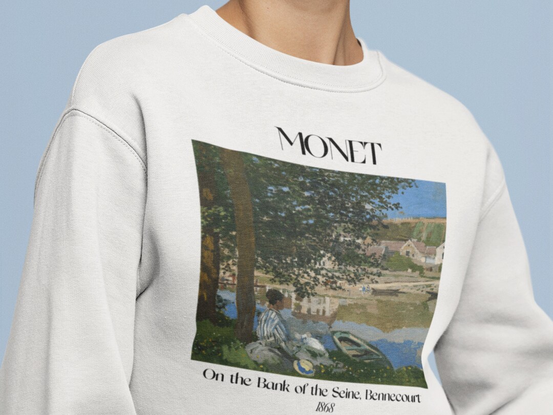 Claude Monet on the Bank of the Seine Sweatshirt French Impressionism ...