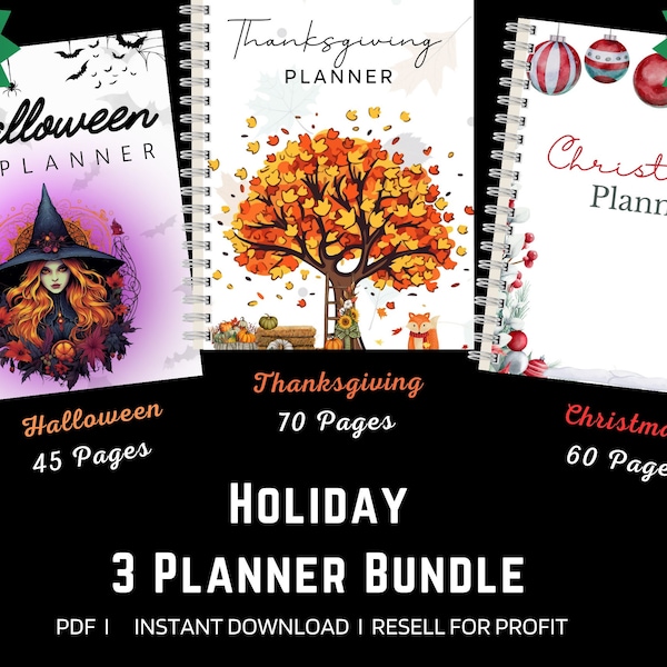 Halloween Thanksgiving Christmas Planner - Etsy