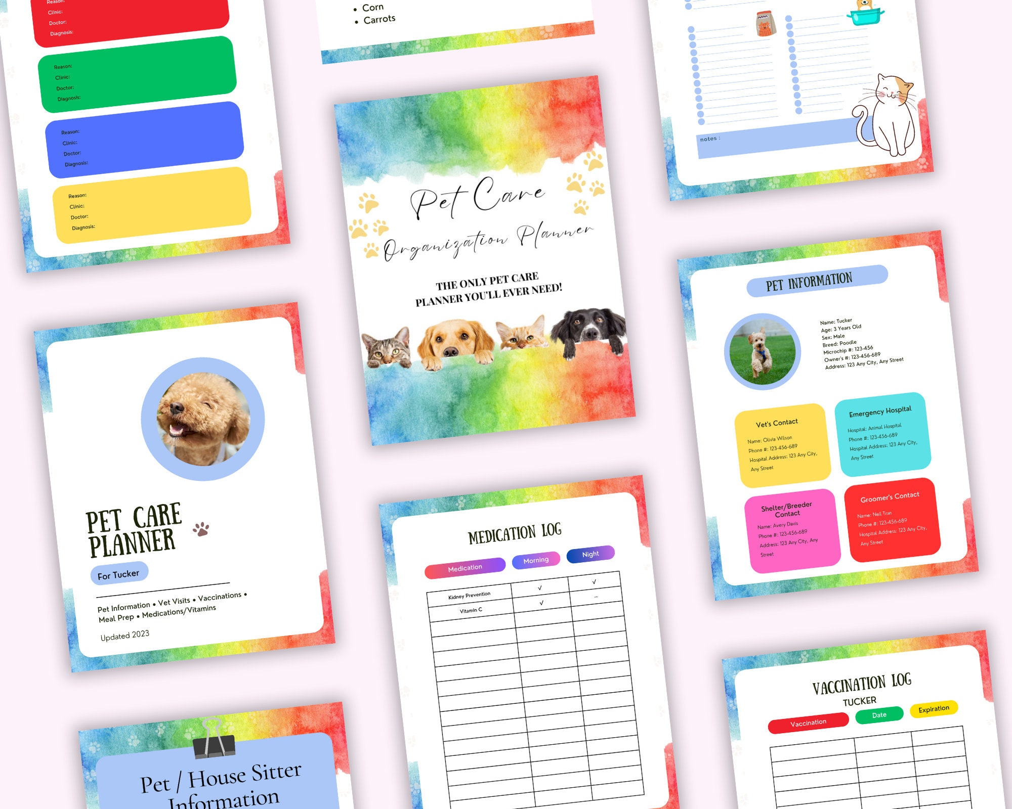 Pet Care Planner, Printable Pet Planner, Fillable Pet Planner, Pet ...
