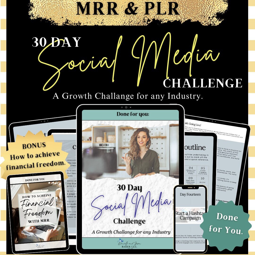 30 Day Social Media Challenge, With Master Resell Rights and Private Label Rights Done for You ...