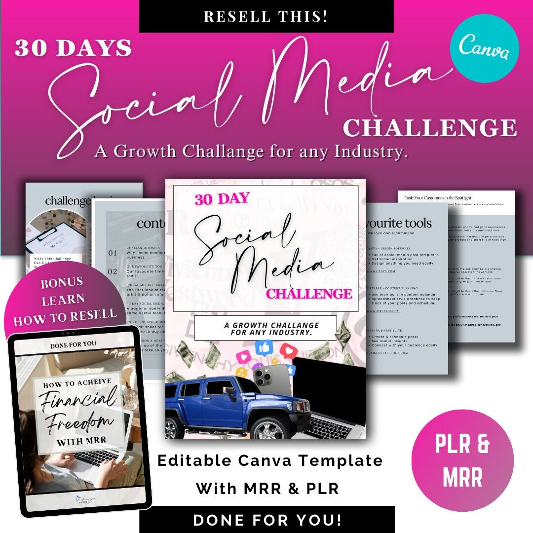 30 Day Social Media Challenge, With Master Resell Rights and Private Label Rights - Done for You ...