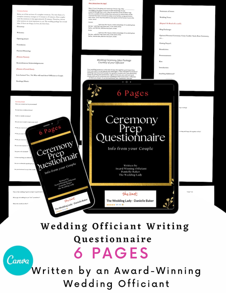 Custom Officiant Script, Wedding Ceremony Script, Personalized ...