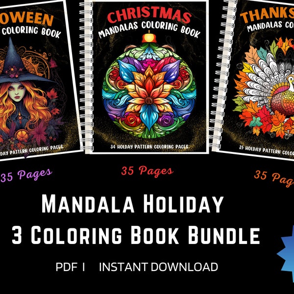 Christmas Mandala Coloring Page - Etsy