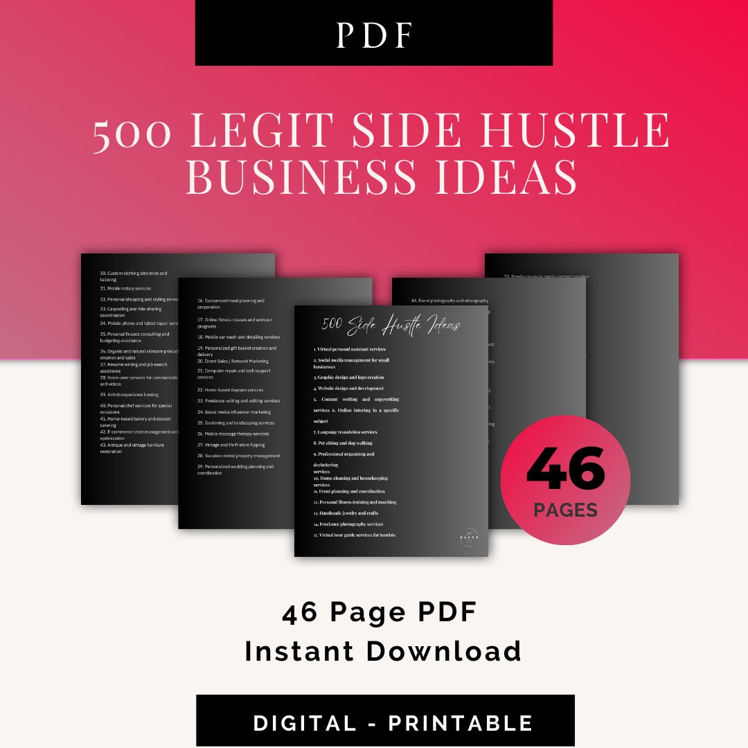 Side Hustle Database | 500 Ideas for Making Money | Side Gig ...