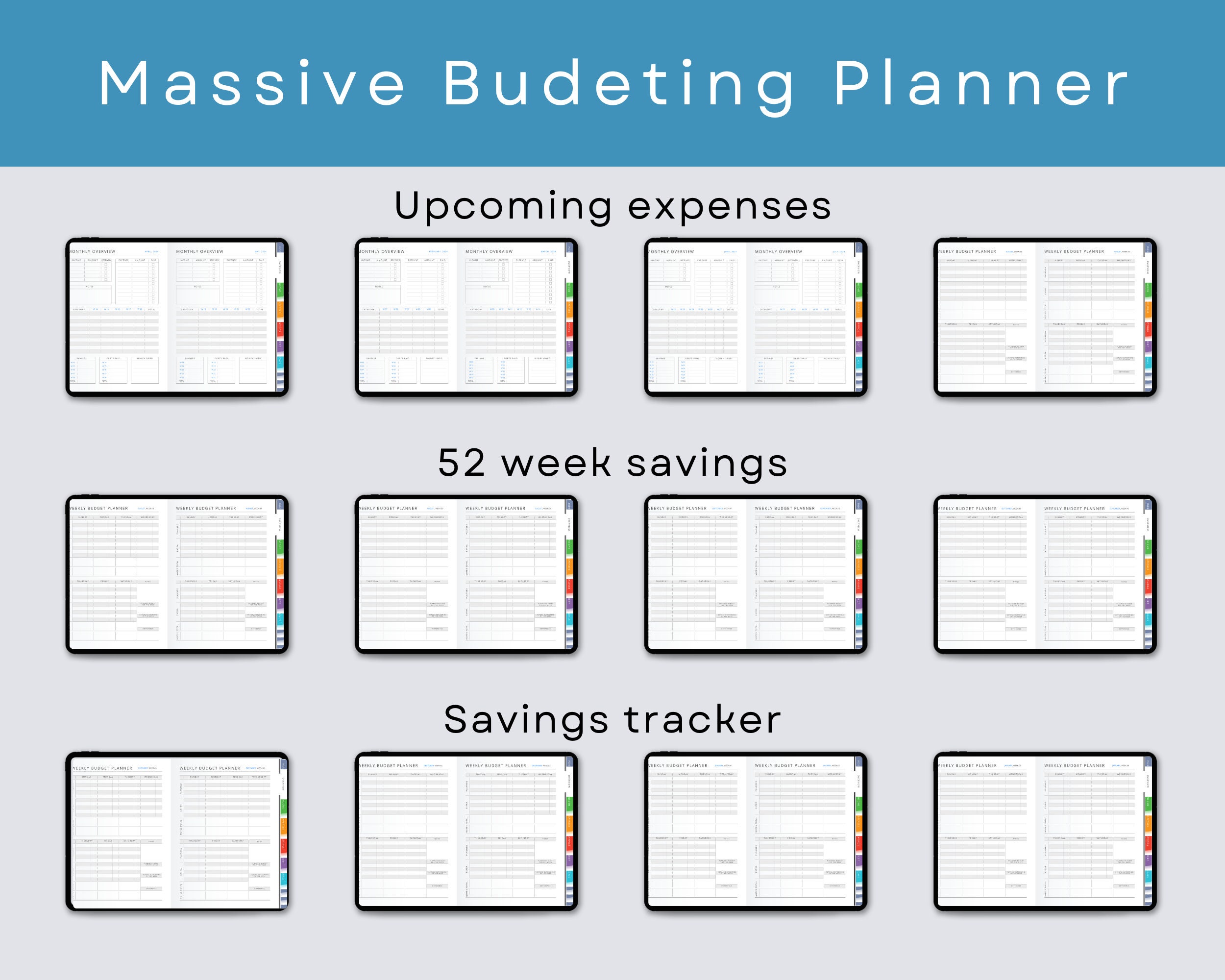 Digital Budget Planner, Digital Finance Planner, Digital Planner, Bi ...