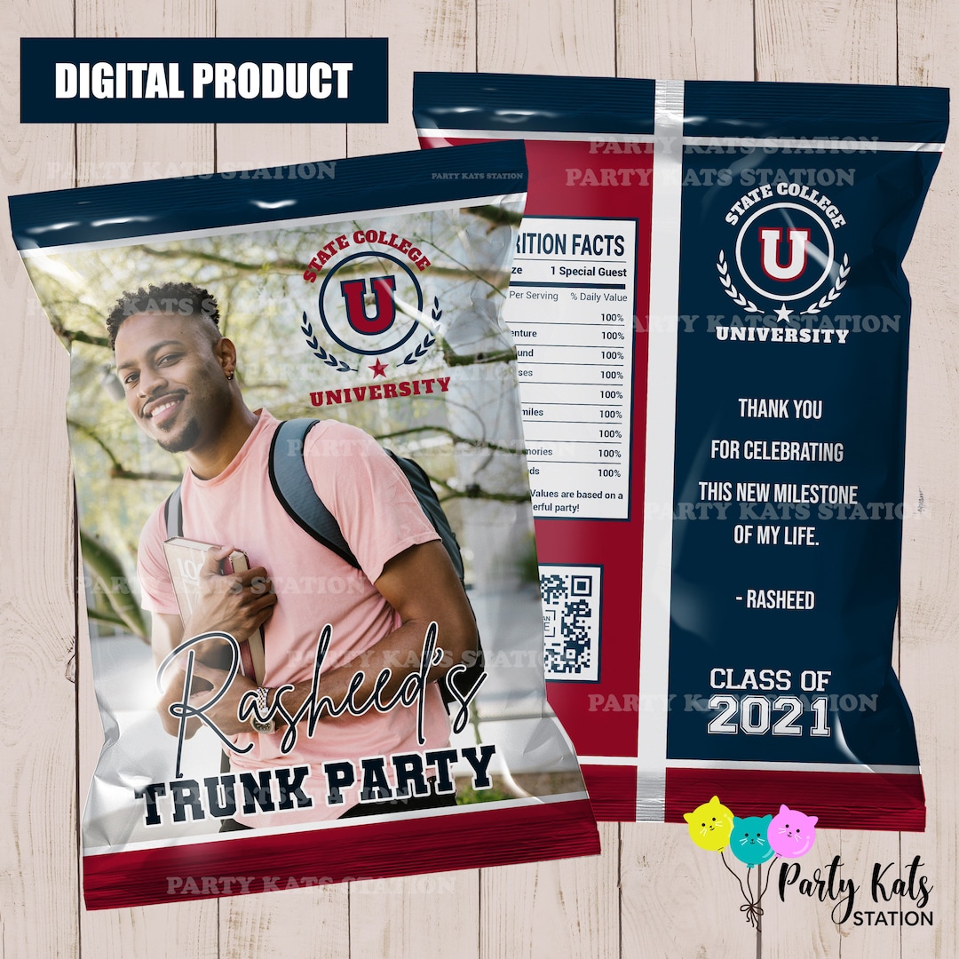 Trunk Party Chip Bag Label, Trunk Party Goodie Bag, Trunk Party Favor ...