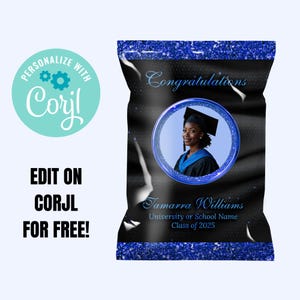 Graduation Chip Bag Wrapper, Class of 2025 Party Favor, Graduate Chip ...