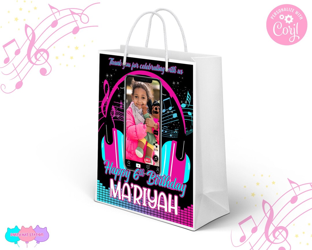 Tik Tok Gift Bag Label Tiktok Party Bag Tiktok Birthday Favor Bag ...
