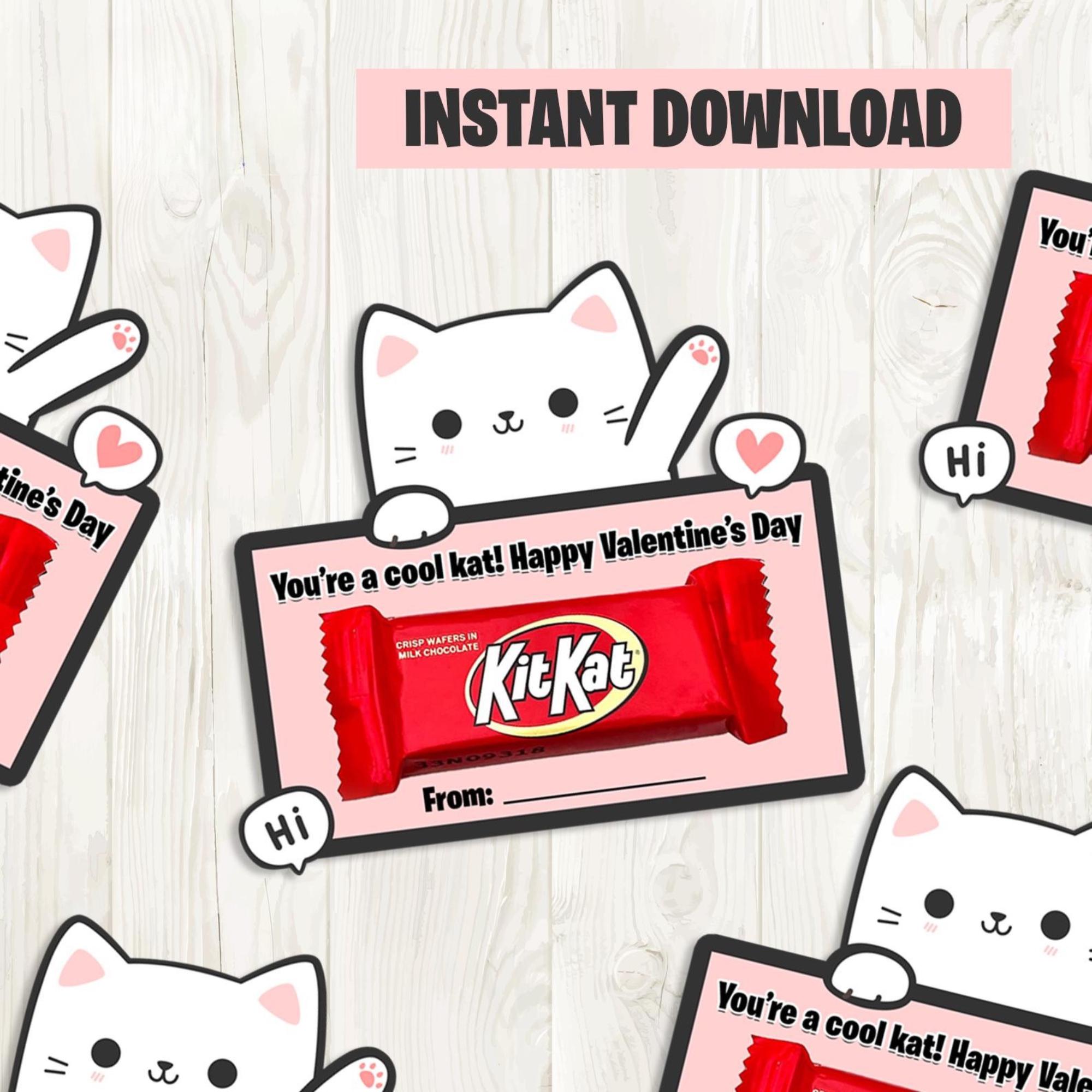 Classroom Valentine Gift for Kids, Kitkat Chocolate Valentines Tag ...
