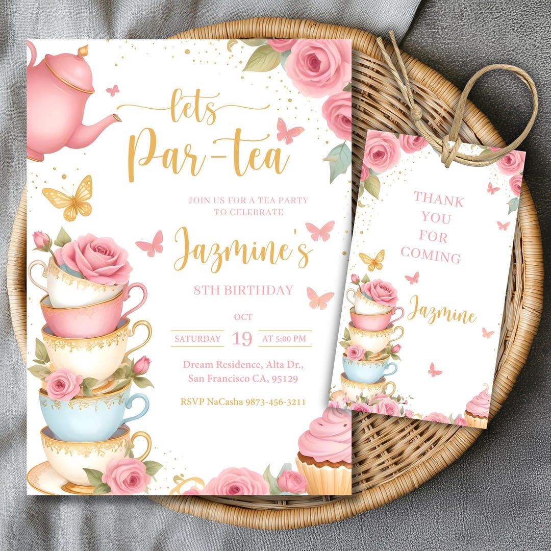 Tea Party Invitation Tea Party Birthday Invite Par Tea Birthday Invite ...