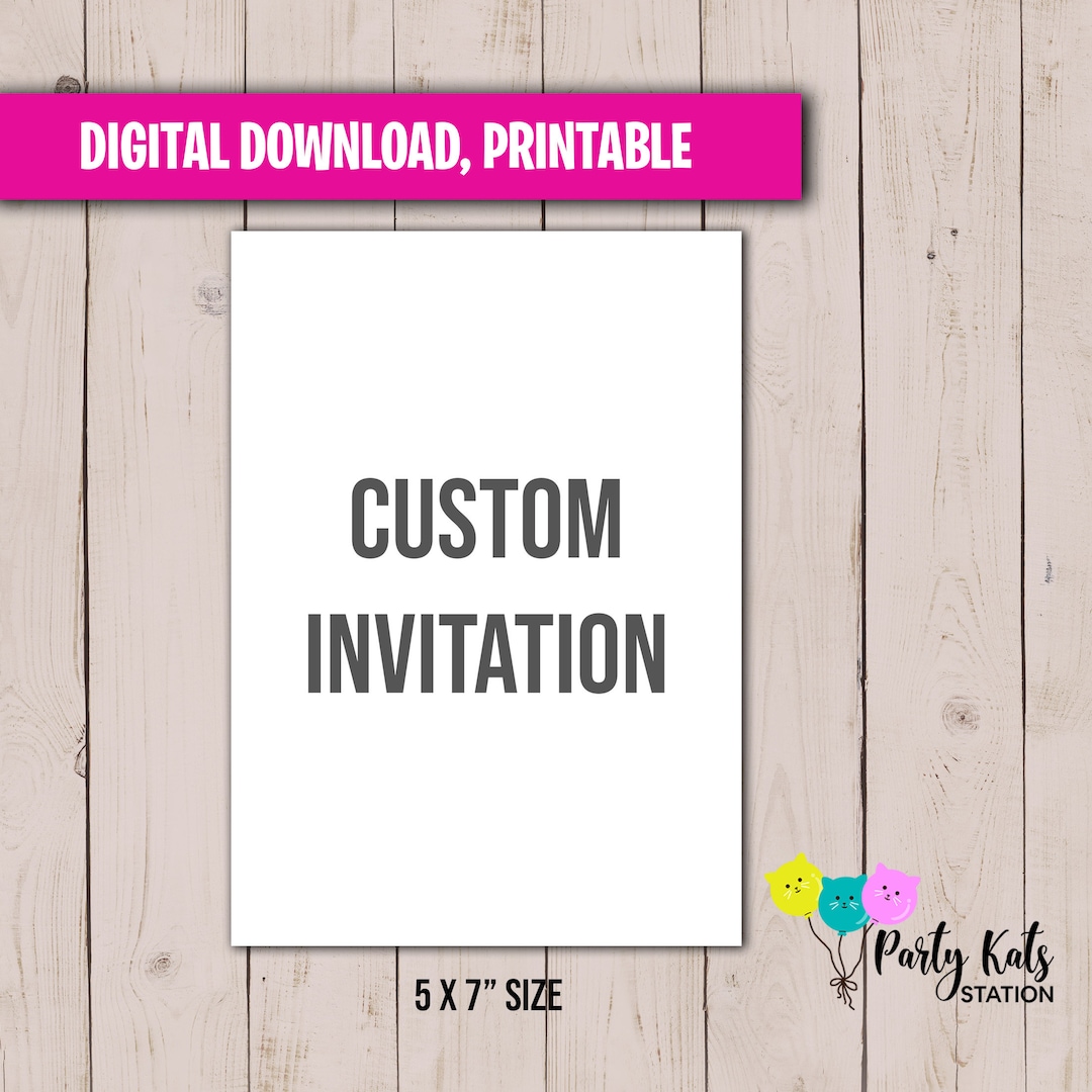 Custom Invitation Personalized Party Invitation Birthday - Etsy Australia
