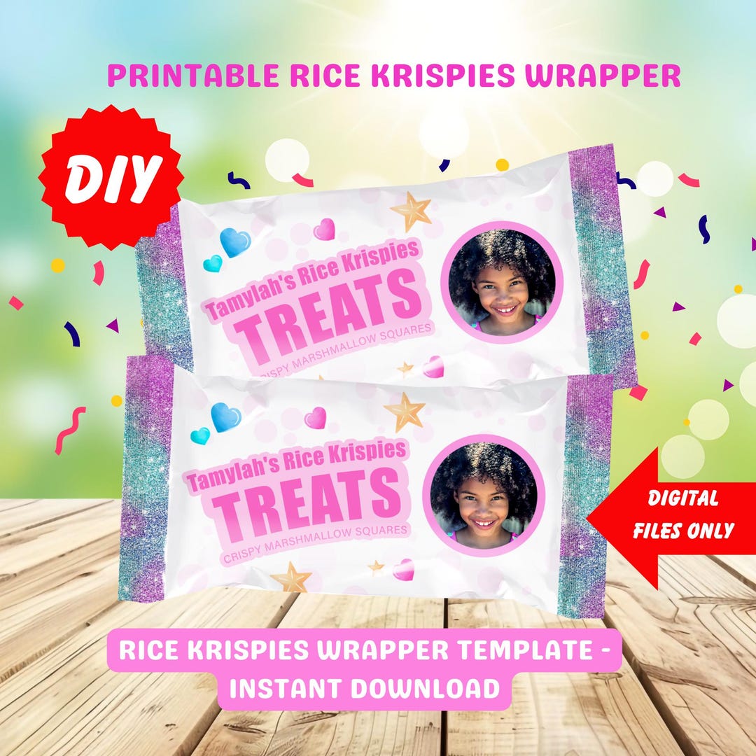 Unicorn Rice Krispies Treats Wrapper, Rainbow Unicorn Birthday Party ...