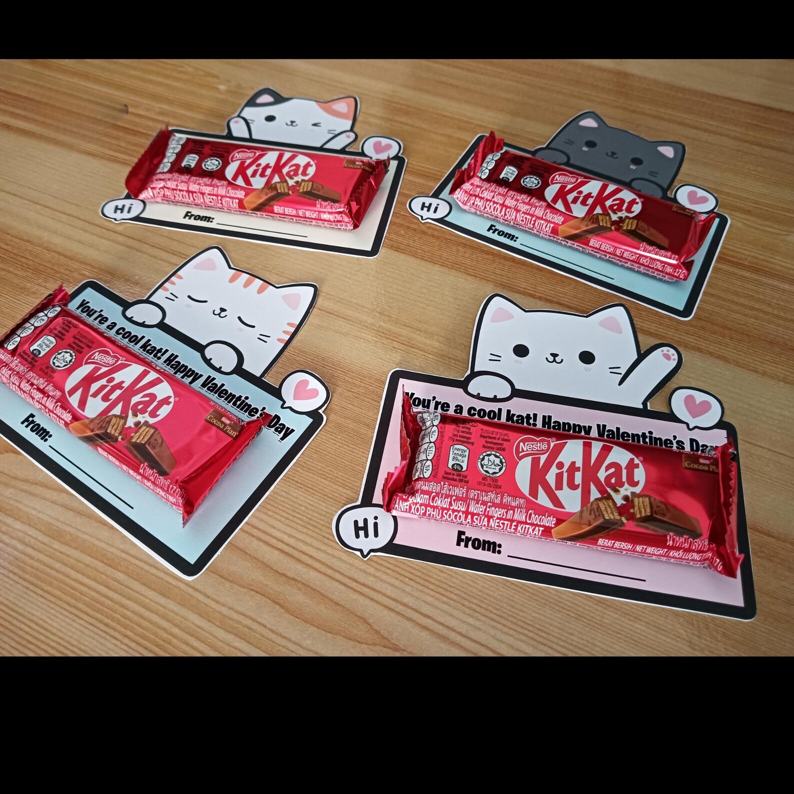 Classroom Valentine Gift for Kids, Kitkat Chocolate Valentines Tag ...